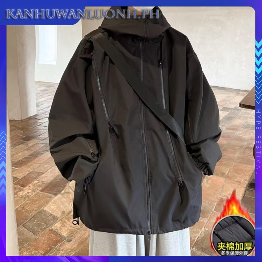 Japanese Style Functional Black Samurai Jacket Jacket Men Autumn ...