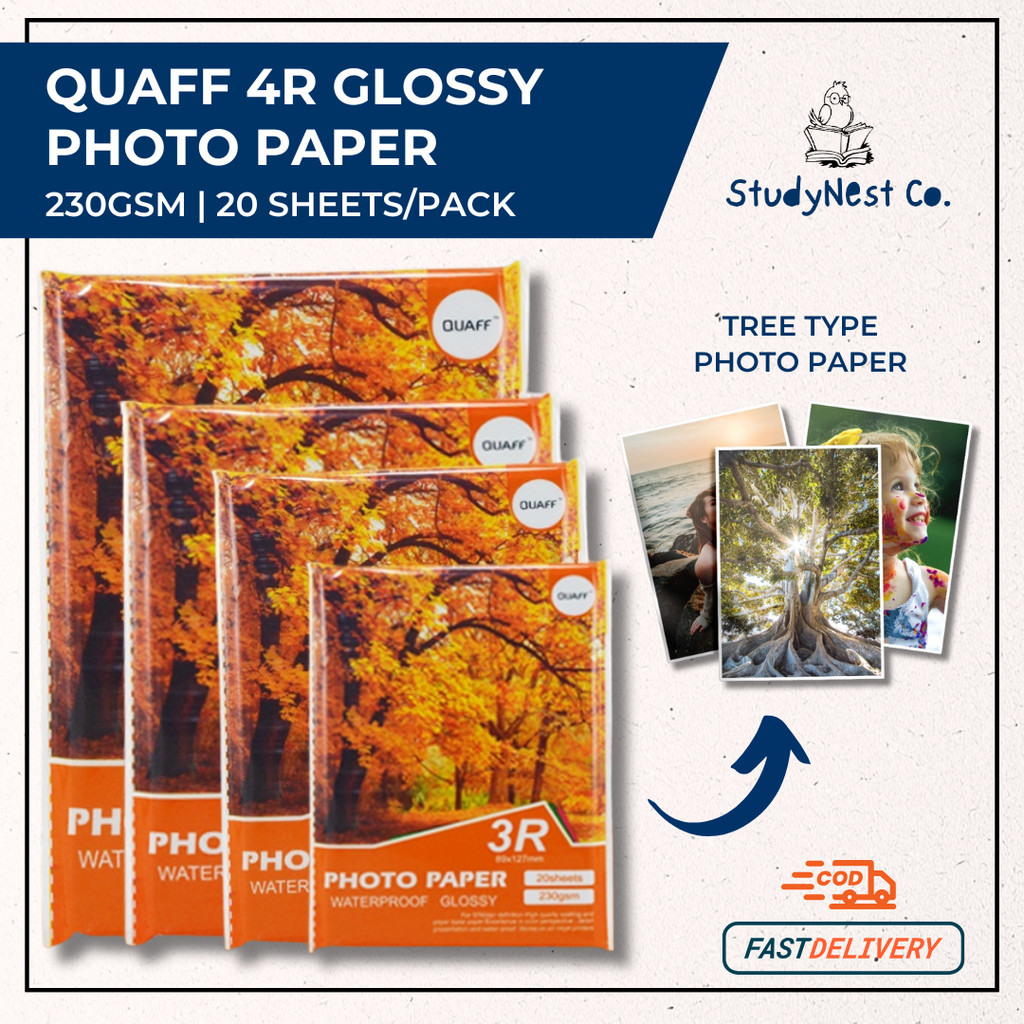 SNCo. | Quaff 4R Glossy Photo Paper - 230gsm Tree-Type Inkjet Paper (20 ...