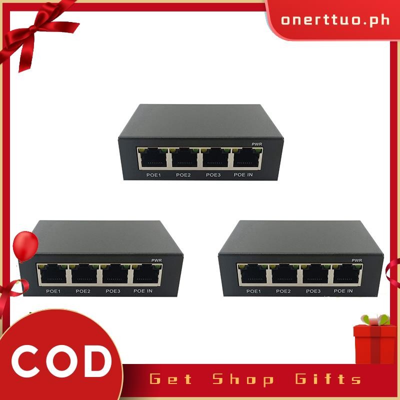 3X 4 Port Gigabit POE 100/1000M Network Switch Extender IEEE802.3Af/At Plug&Play for PoE Switch ...