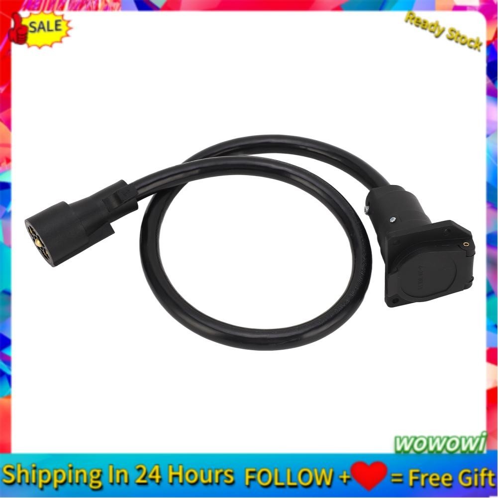 Trailer Extension Cord 7 Way 3.5ft Double Prong Male Plug Connector RV ...