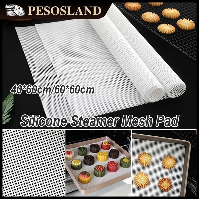 Square Silicone Steamer Mesh Pad Steamer Pad Dumplings Buns Mat 40*60 ...