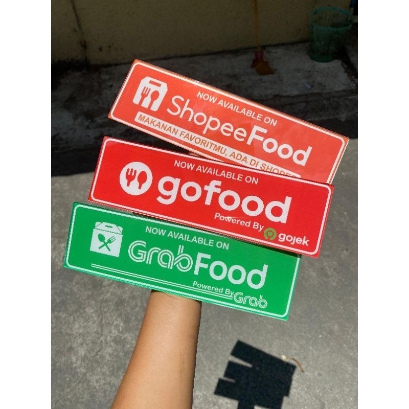 Online Food Shopee Food Grabfood Acrylic Nameplate | Tall Acrylic ...