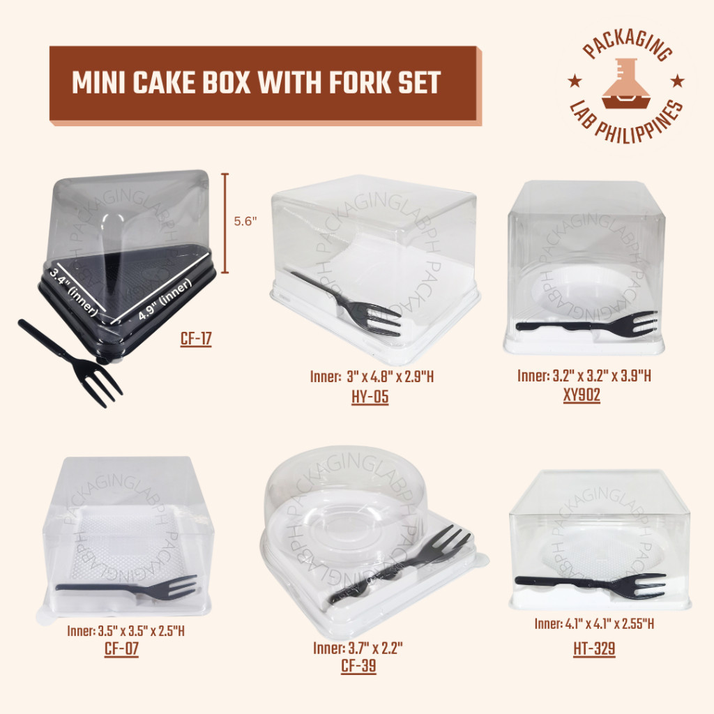 [10/25pcs] Mini Cake Box with Fork Bento Cake Box Mouse Dessert ...