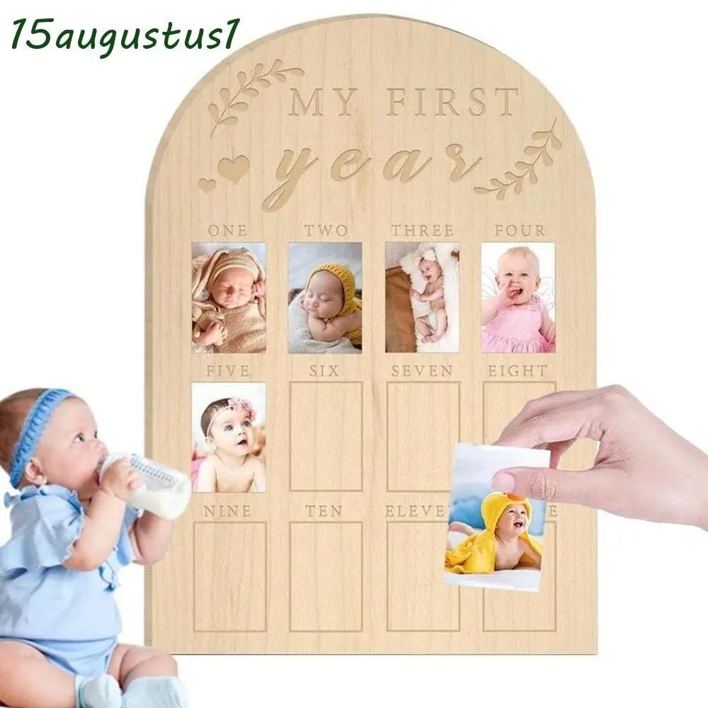 AUGUSTUS Baby Picture Frame, Baby's First Year Personalized Keepsake ...