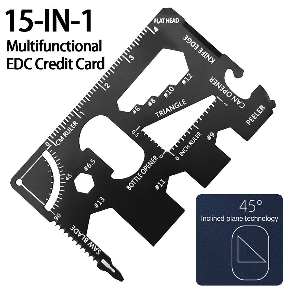 15 in 1 Pocket Tool Multi-Function Outdoor Gear Card Multi-Purpose ...
