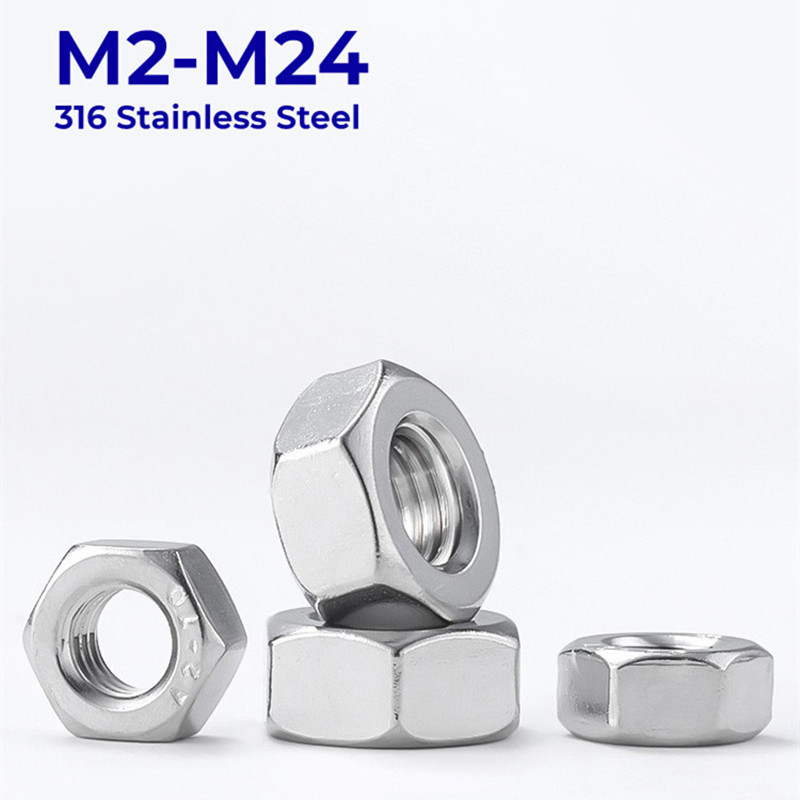 316 Stainless Steel Hex Hexagon Nuts For Screws Bolts M2 M2.5 M3 M4 M5 M6 M8 M10 M12 M14 M16 M18 ...