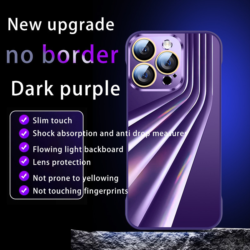 Luxury Ultra Thin Frameless Gradient Laser Phone Case For iPhone 15 14 ...