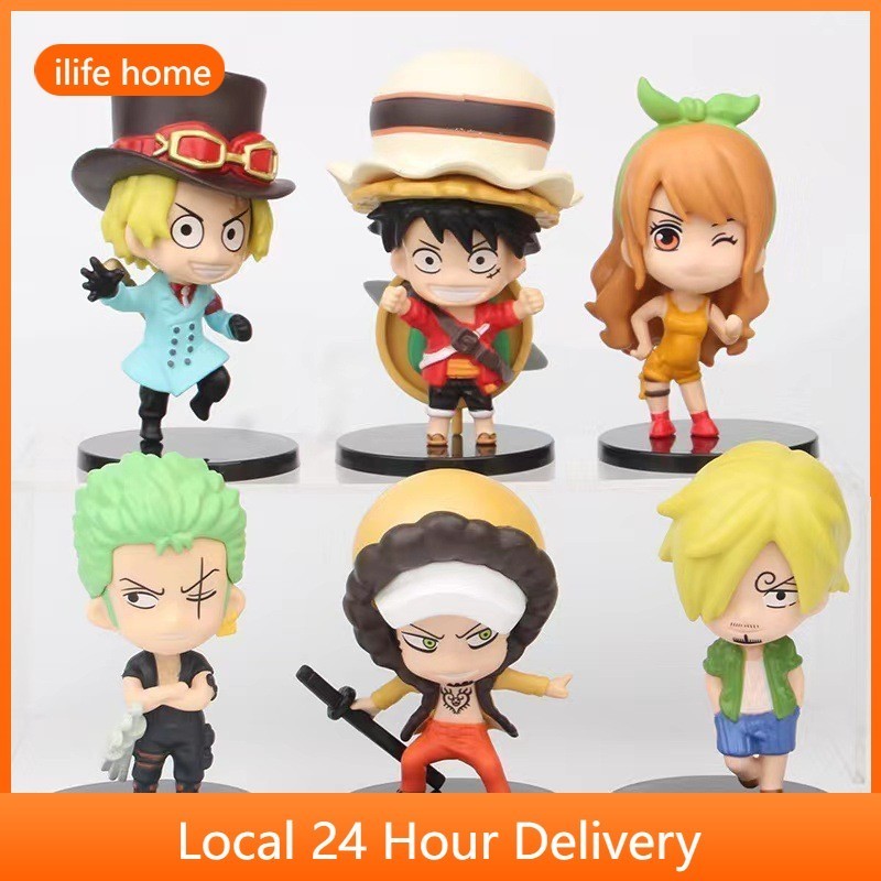 Shipping from Manila 6Pcs/Set Cute Luffy Action Figure Statue Anime One ...