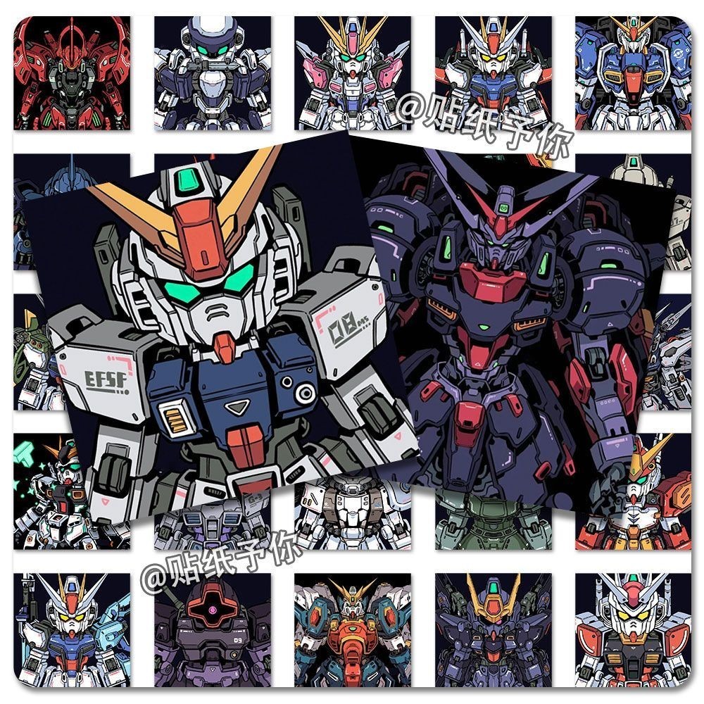 126-Piece New Creative Mecha Gundam Stickers Cartoon Style with High ...