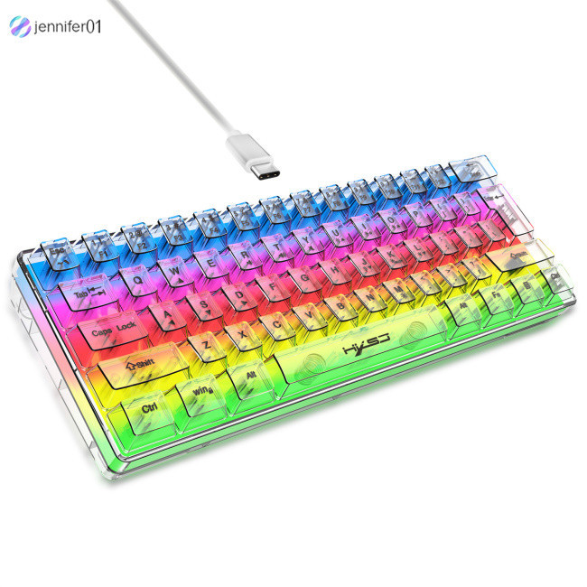 jen V700 Gaming Keyboard Colorful RGB Backlight Mechanical 61 Keys ...