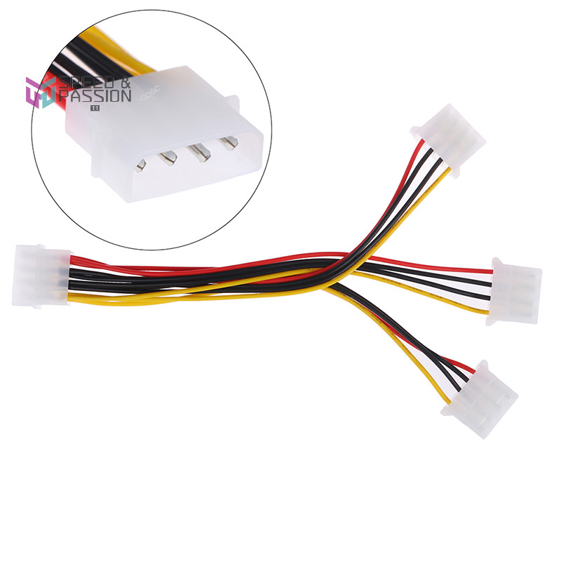 Speed 4 Pin IDE 1-to-3 Molex IDE Female Power Supply Splitter Exentsion ...