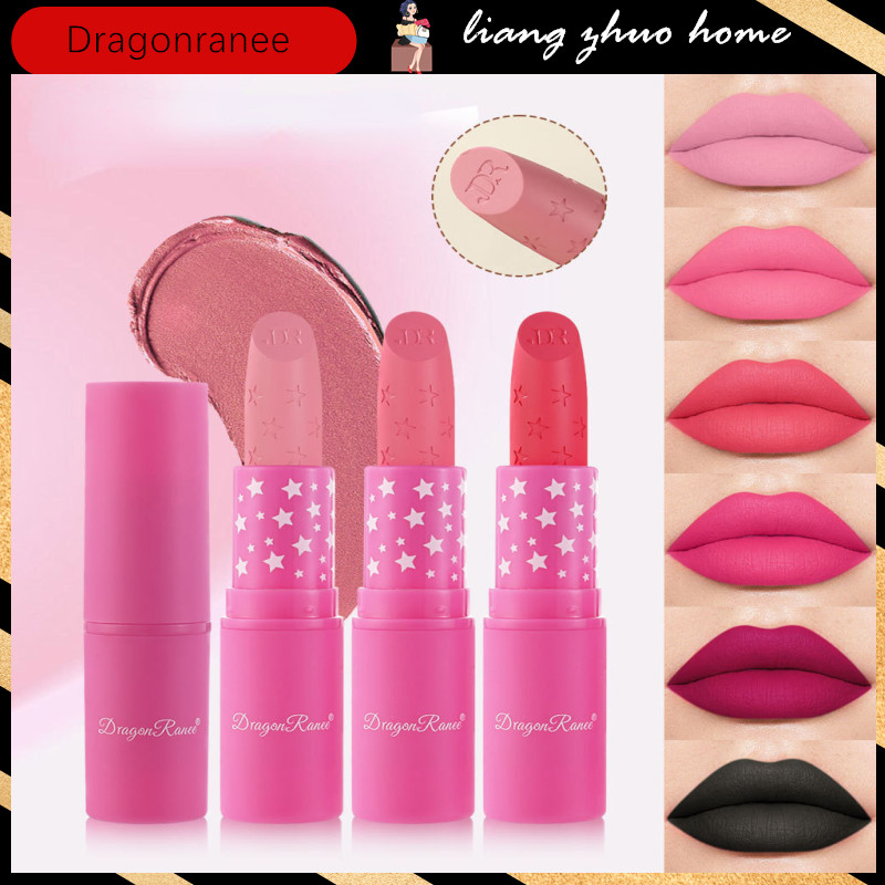 Dragon Ranee 9 Colors Waterproof Rose Red Velvet Matte Lipstick ...