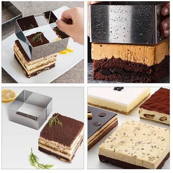 Square Cakes Mold Stainless Steel Circular Mousse Cake Ring Dessert ...