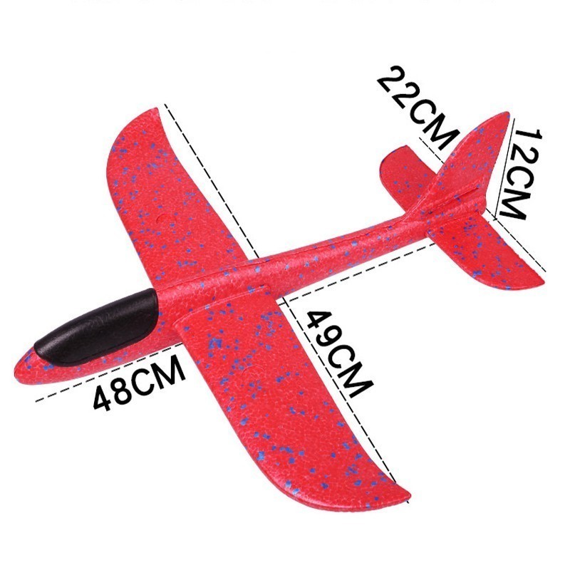 48cm Large- LED Airplane Aeroplane Toy Light Foam Outdoor Throwing ...