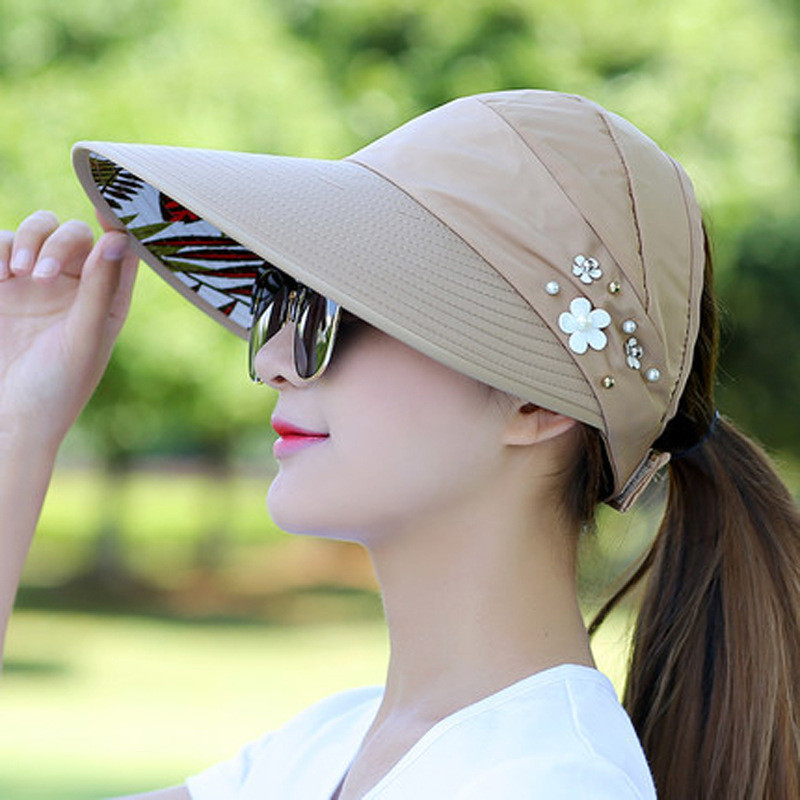 Women's Fashionable UV Protection Wide Brim Hat Open Top Design Full ...
