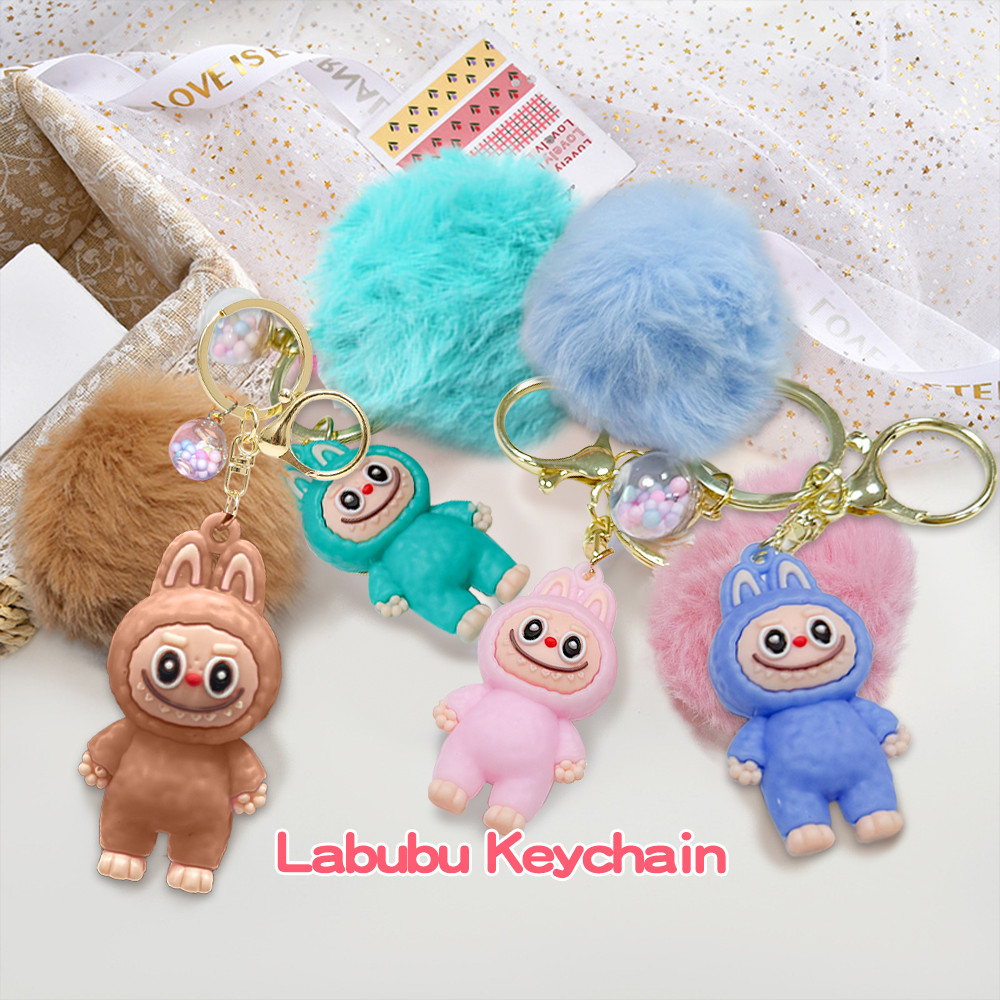 Rokibaby Labubu Sheep Keychain Stuffed Toy with Pom-Pom Bag Charm Cute ...