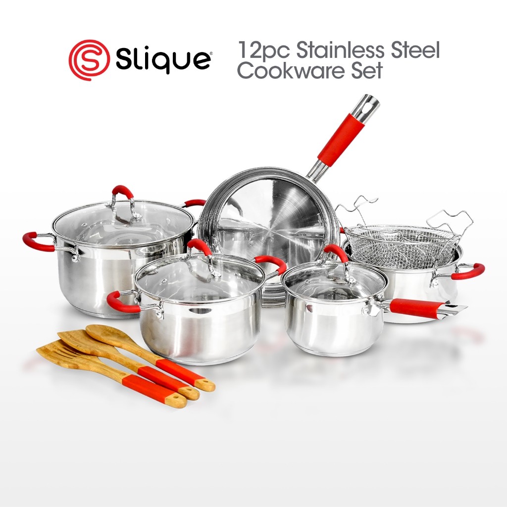 SLIQUE Master Cook Collection Stainless Steel Pots & Pans | Cookware ...