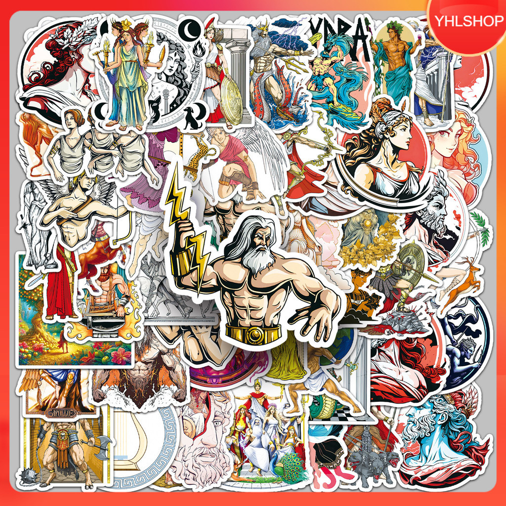 YHL 51 Designs Sticker ancient Greek God mythology character Zeus ...