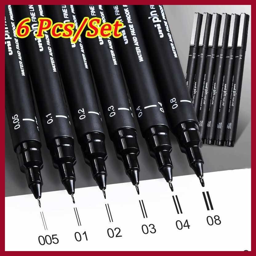 6Pcs/Set]R-UNIPIN`s>Pen^S/Set$U/Technical$cc/Drawing#GN.Pen$Qp/Fine$uh ...