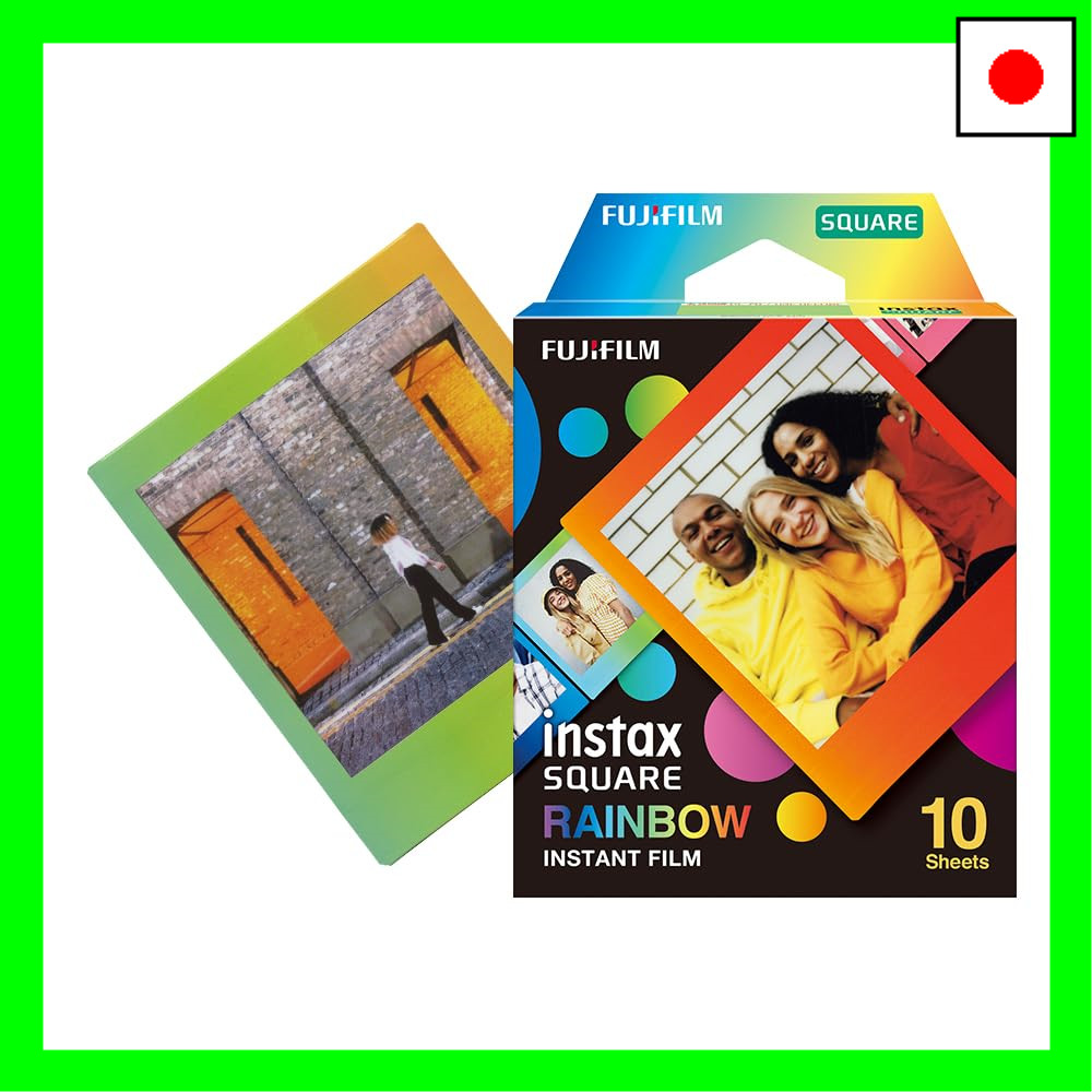 FUJIFILM Square Format Film instax SQUARE Rainbow Frame 10 Pieces INS ...