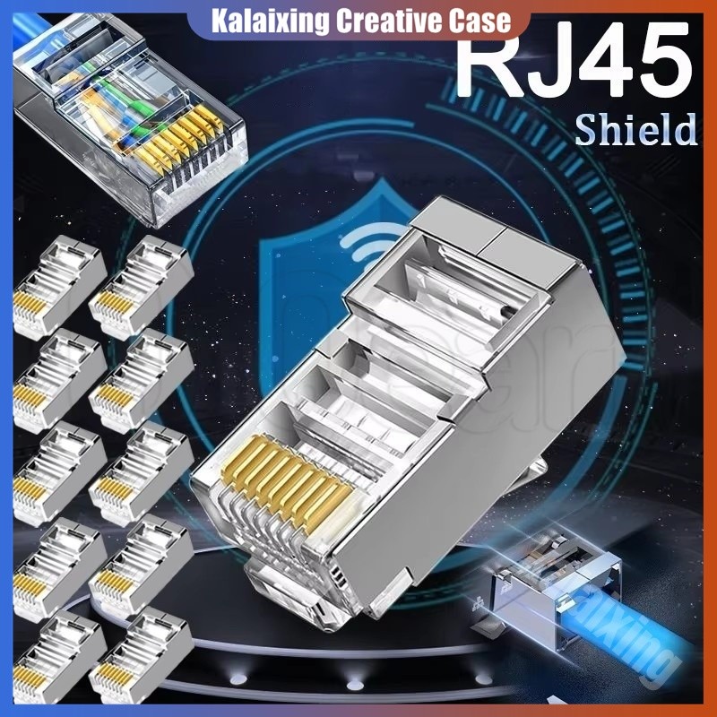10/20/50/100Pcs RJ45 Network Connector Class5 Shielded Connectors ...