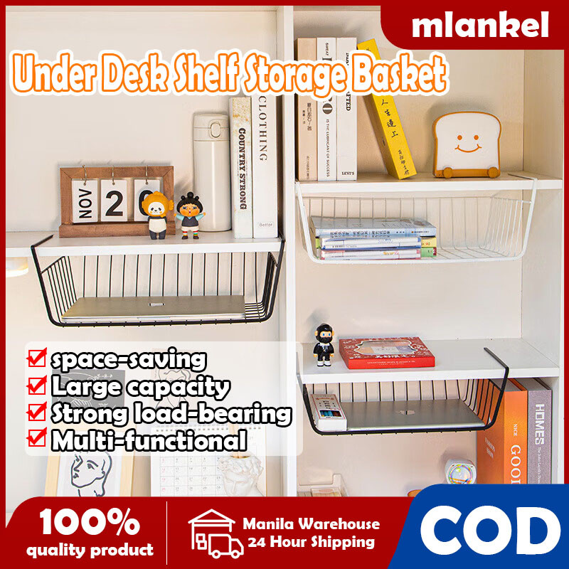 Under Shelf Table Storage Basket Rack Desk Wire Cabinet Hanging Rack ...