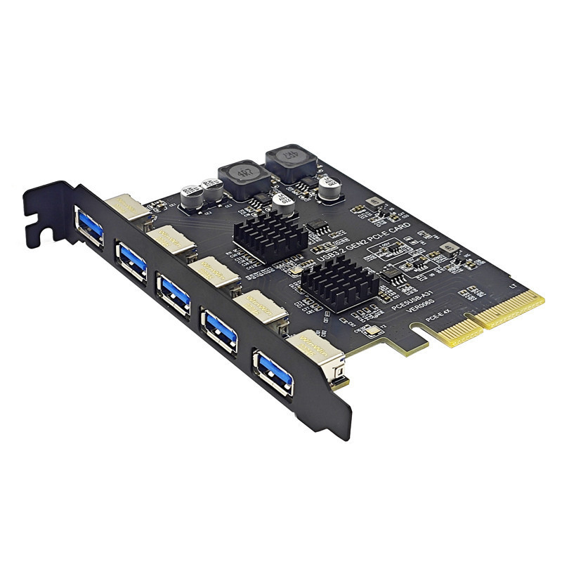 PCIE USB Expansion Card 5 Ports USB3.1 PCI Express X4 Add On Cards PCI ...
