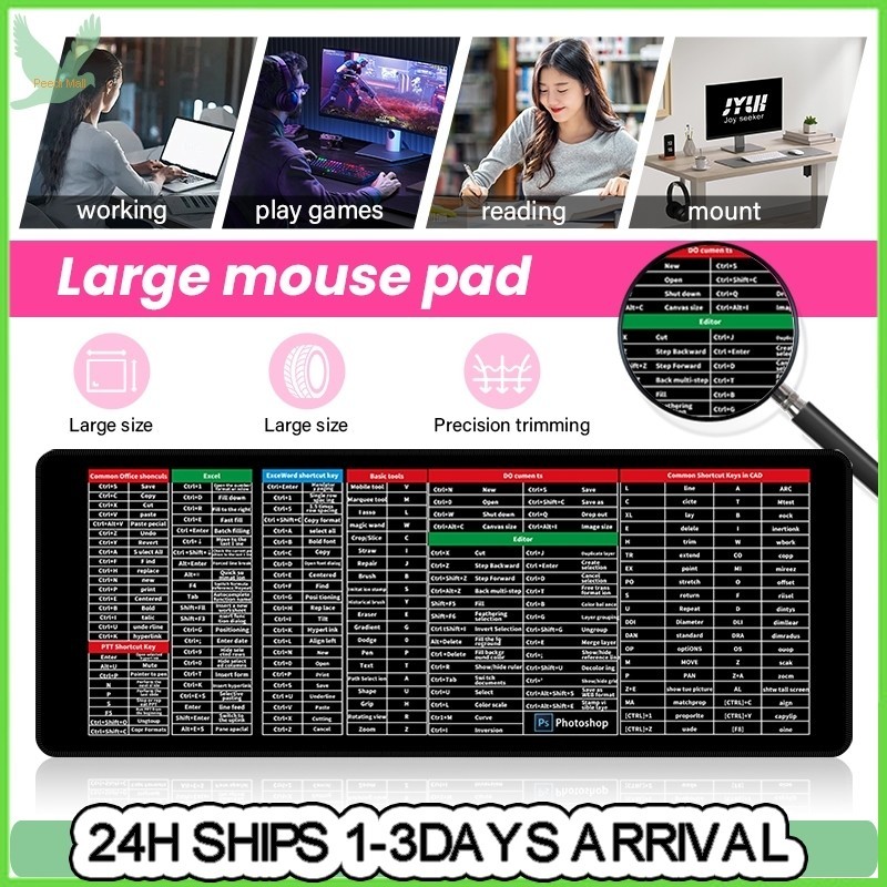 Mouse Pad Excel Keywords Computer Shortcut Extended Mouse Pad Large ...