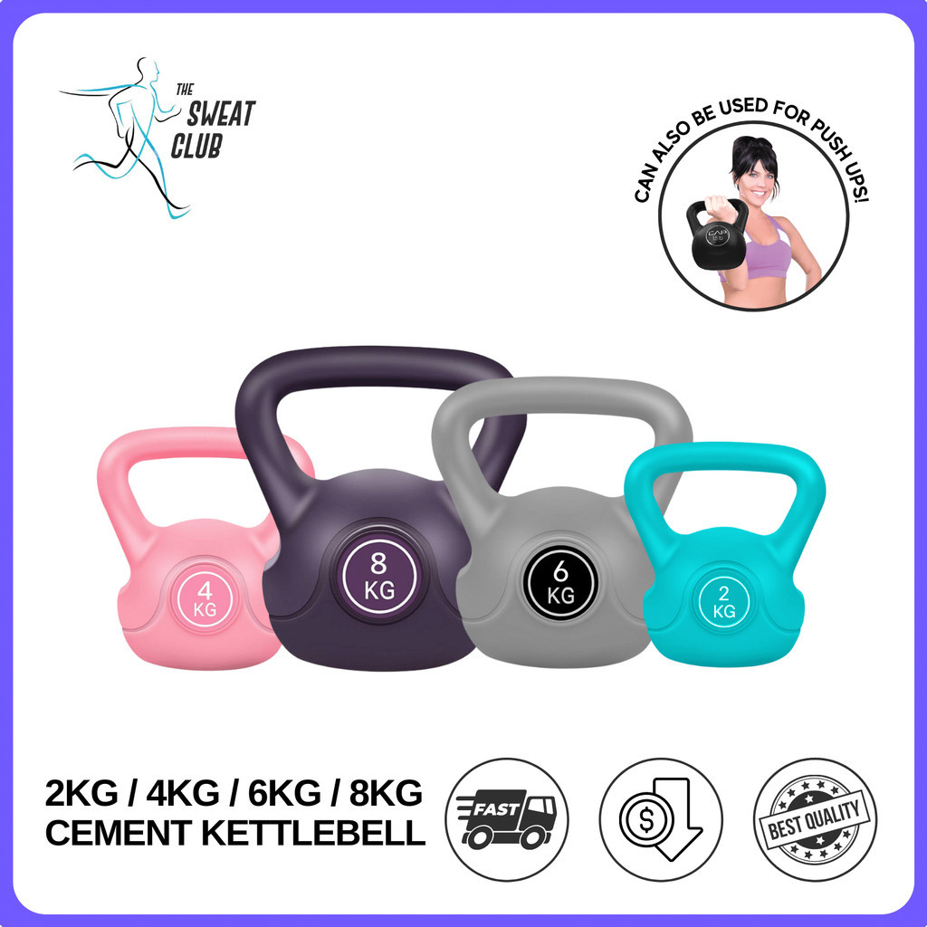 2KG / 4KG / 6KG / 8KG / 10KG Cement Kettlebell Sports High Quality Premium Weight Lift Kettle ...