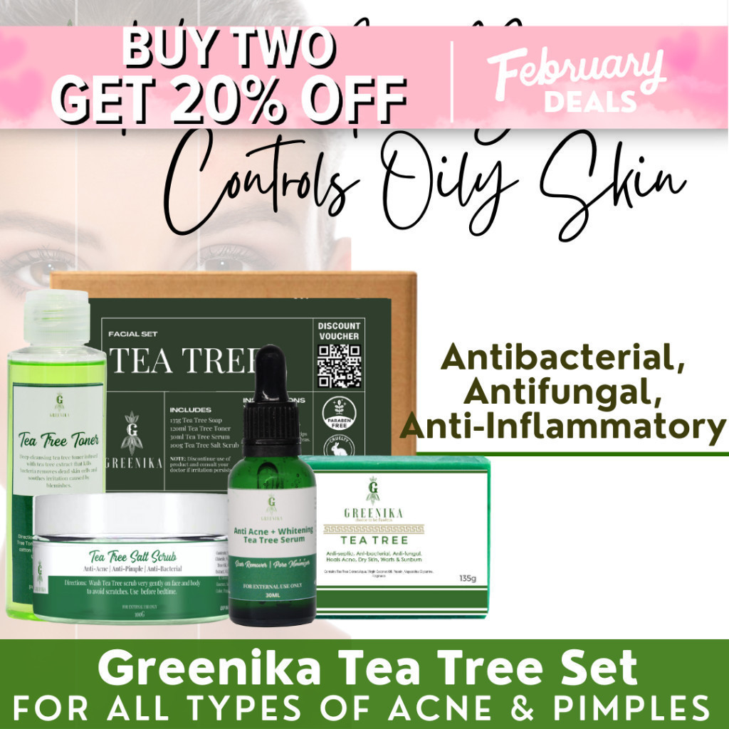 Greenika 4pcs. Tea Tree Set - Oil Extract Toner Soap Scrub And Facial ...