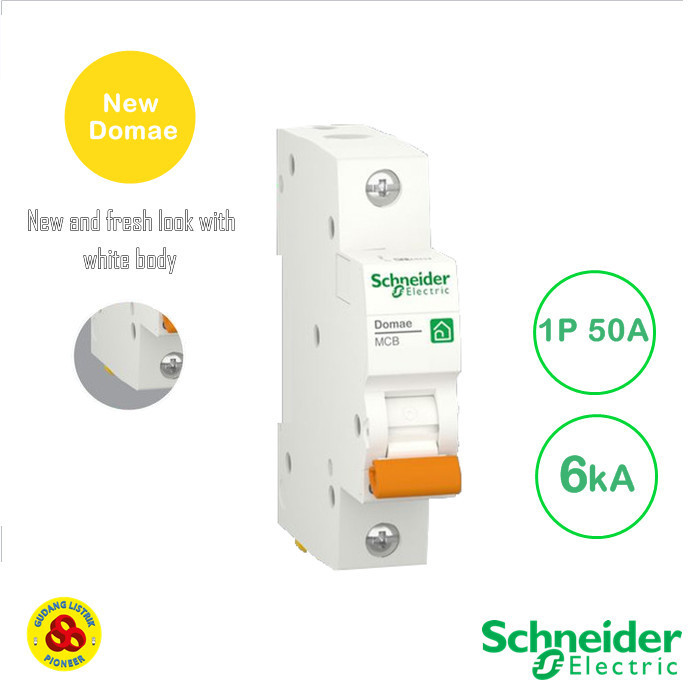 Schneider MCB 1P 50A 6kA New Domae MCB Breaker 1 Phase 50 Amp 6kA -LTA34 | Shopee Philippines