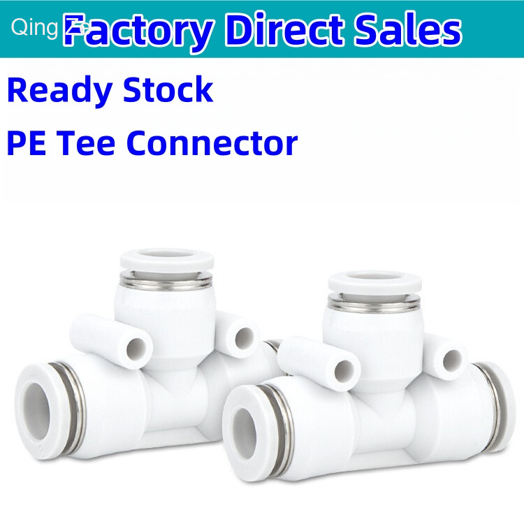 Pneumatic Accessories Connector Trachea Quick Plug T-Type Tee High-Strength Plastic Joint PE-4 6 ...