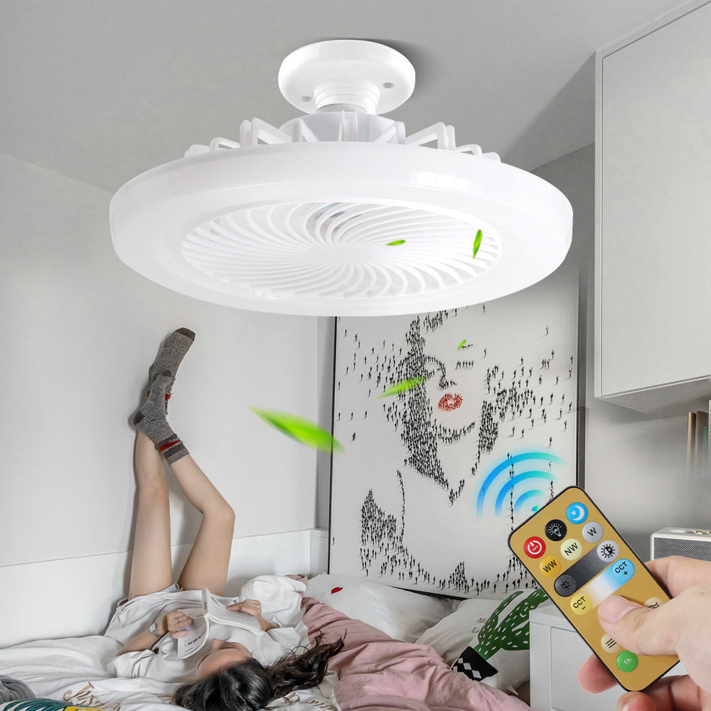 Ceiling Fan E27 with Led Light Rotation Cooling Home Ceiling Fan Lamp ...