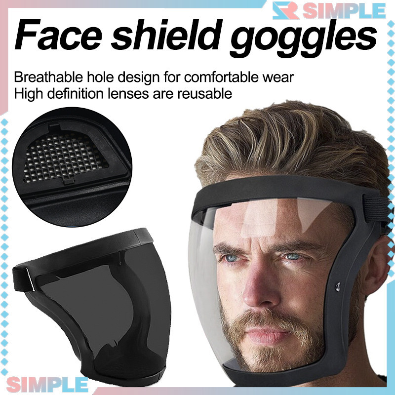 Transparent Full Fcae Mask Face shield Acrylic Anti Fog Dustproof ...