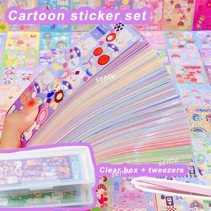 200/100 Sheets Cute Sticker Set Sparkling DIY Handbook Decoration ...