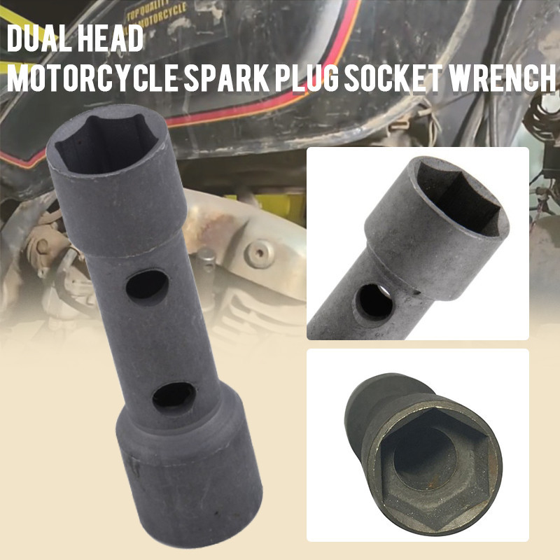 Dual Head Motorcycle Spark Plug Socket Wrench Sleeve Removal Tool ...