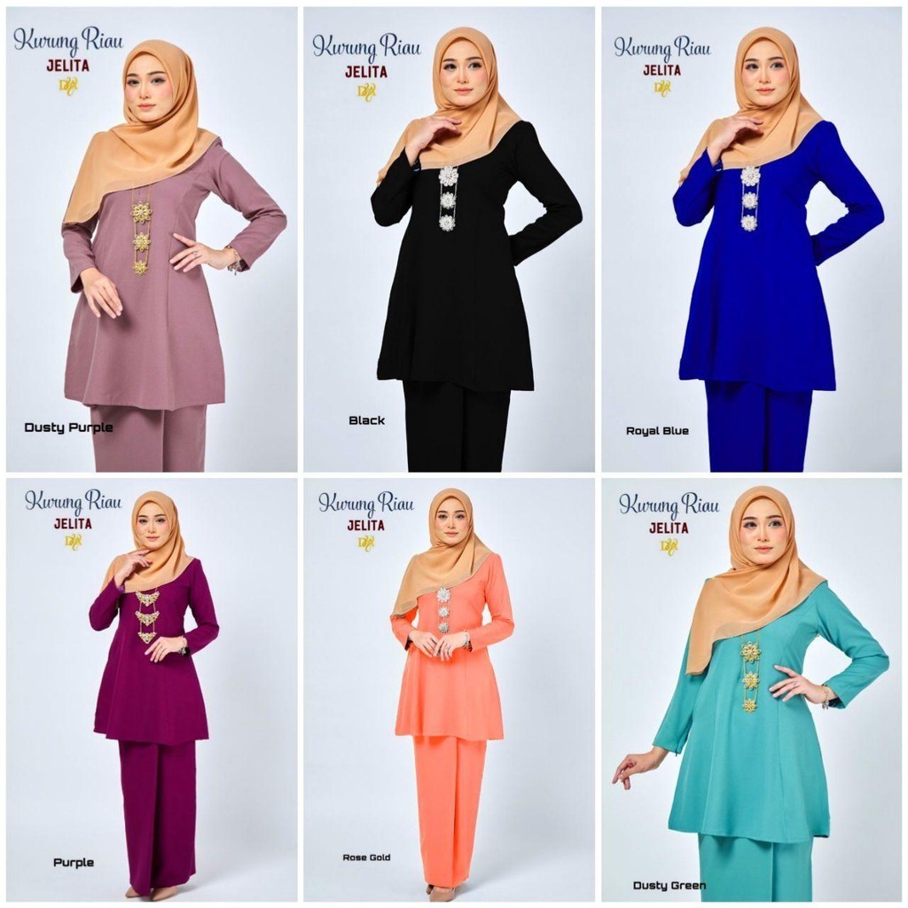 BAJU KURUNG RIAU KLASIK DEWASA BAJU RAYA 2024 BUDAK KIDS PURPLE DUSTY ...