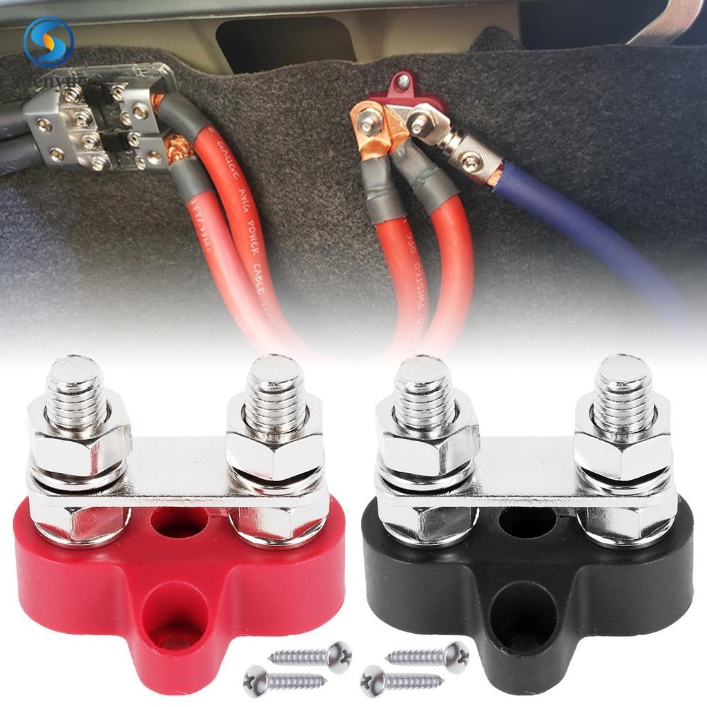 2Pcs Bus Bar Terminal Block 5/16inch M8 DC 48V Power Junction Block ...