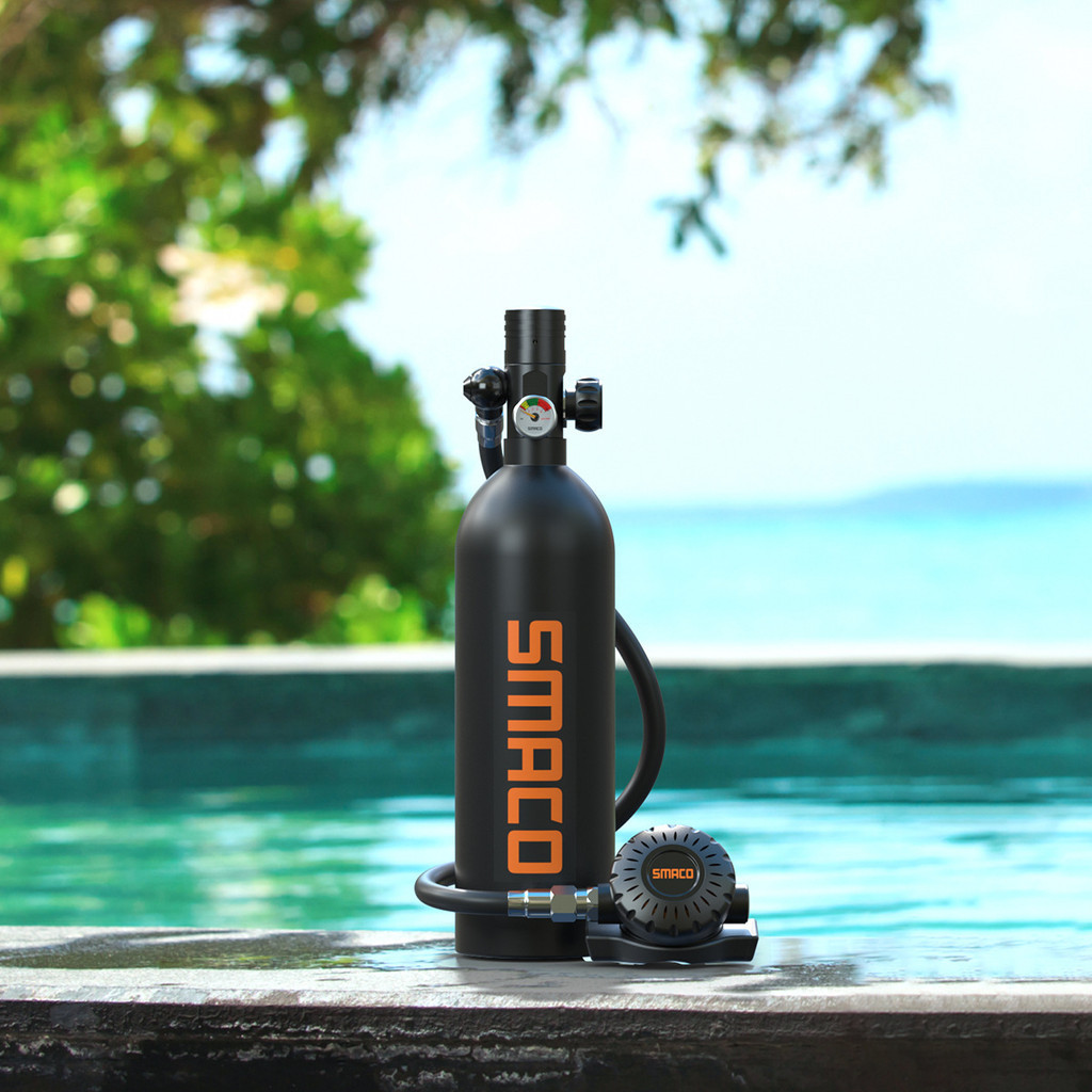 1L Portable Scuba Respirator Aluminium Oxygen Cylinder Emergency Backup ...