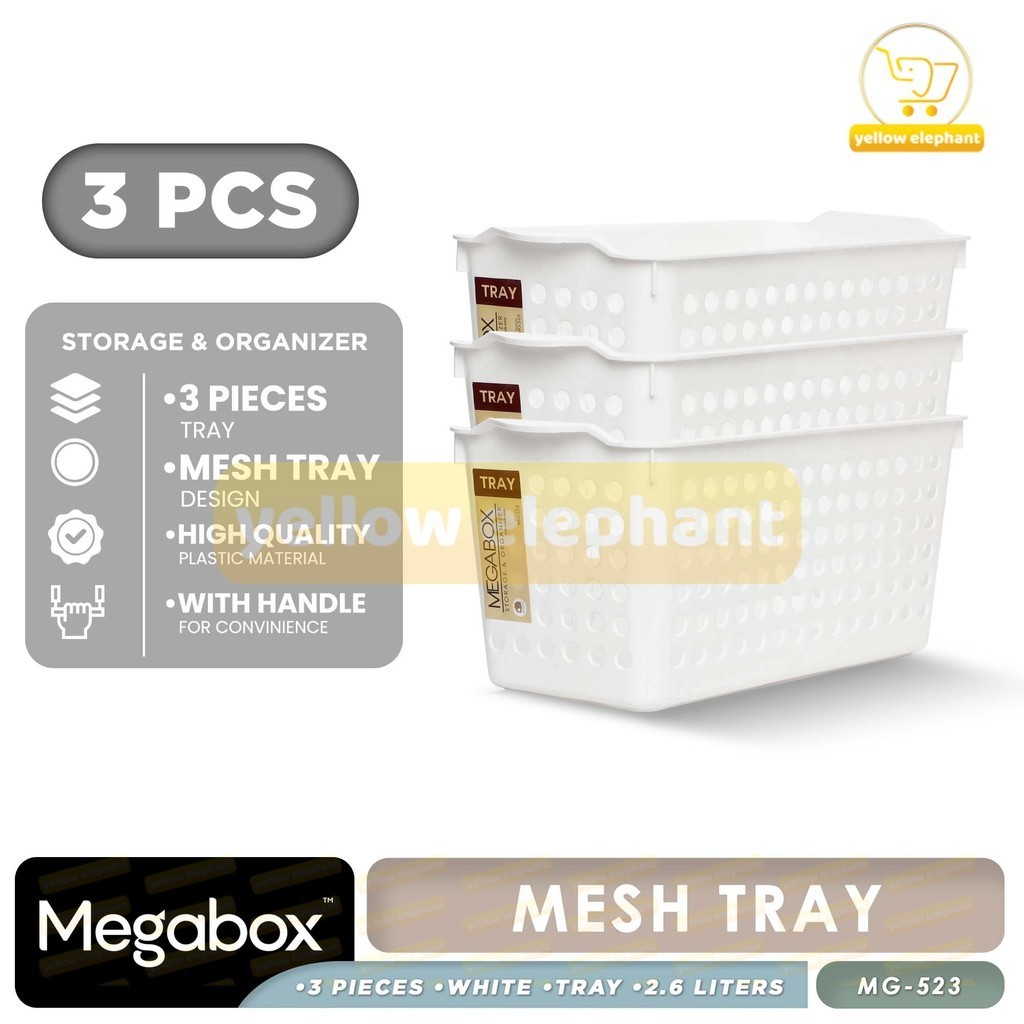 Megabox Mesh Tray 2.6 Liters Pack Of 3 Mg 523 | Shopee Philippines