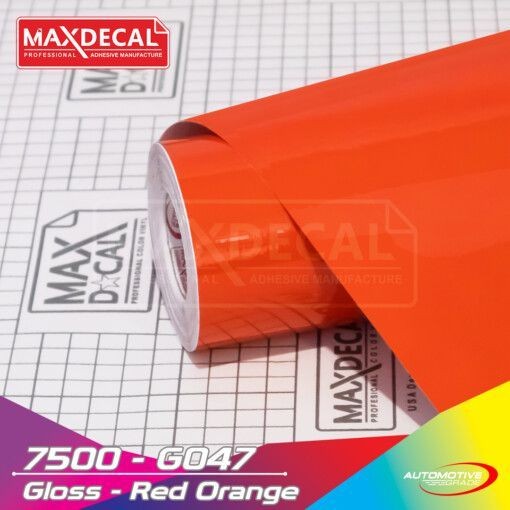 Maxdecal Vinyl Scots Sticker 7500-G047/Red Orange Glossy 45CM X 100CM ...