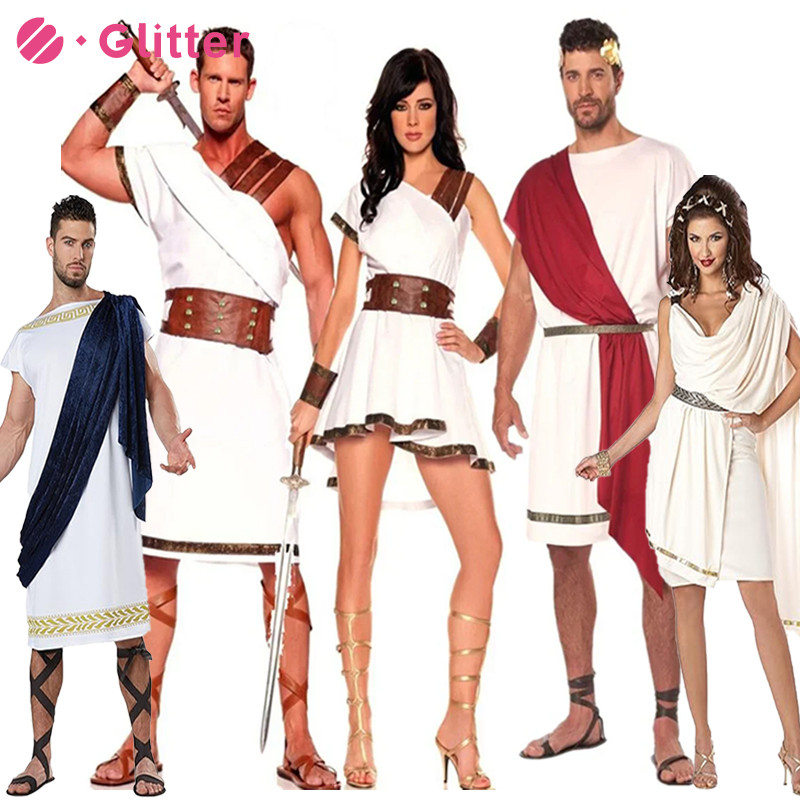 Ancient Greek God Greece Costume for Adult Women Men Mythology Roman ...