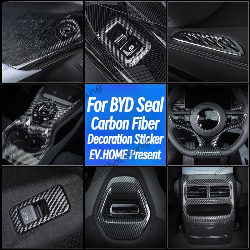 For BYD Seal Carbon Fiber Decorative Pattern Sticker Set | Shopee ...