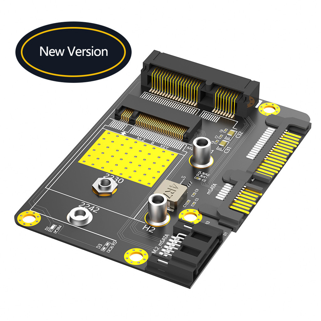 2 in1 Combo Msata/M.2 SSD to Dual SATA3 Adapter Card M.2 Key B SATA-bus ...