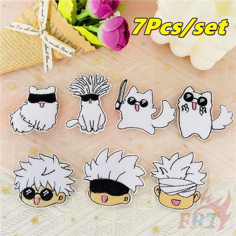7Pcs/set ☸ Anime Jujutsu Kaisen . Q Satoru Gojo Iron-on Patches ☸DIY ...