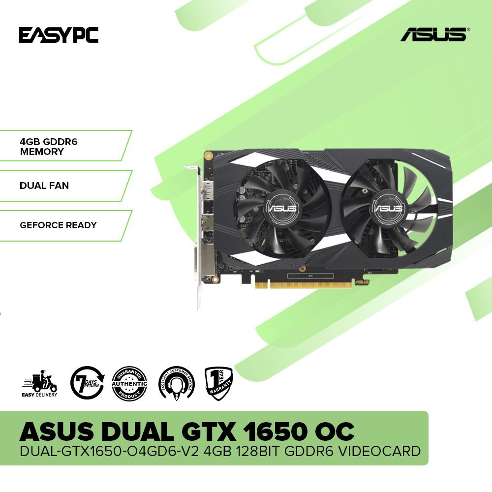 EasyPC| Asus Dual GTX 1650 OC/ GTX 1650 4GB 128-bit GDDR6 graphics card ...