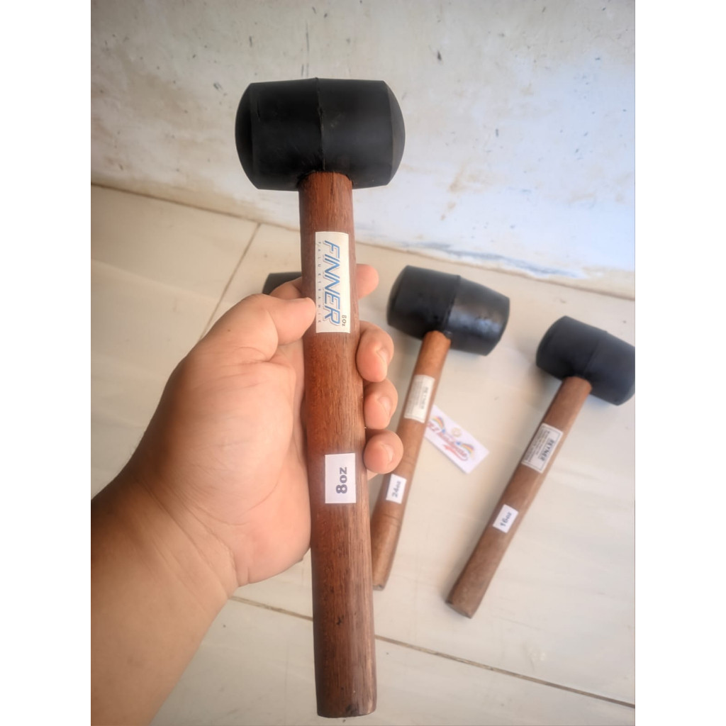 KAYU Rubber Hammer Ceramic Granite Hammer Wood Handle Hammer Rubber ...
