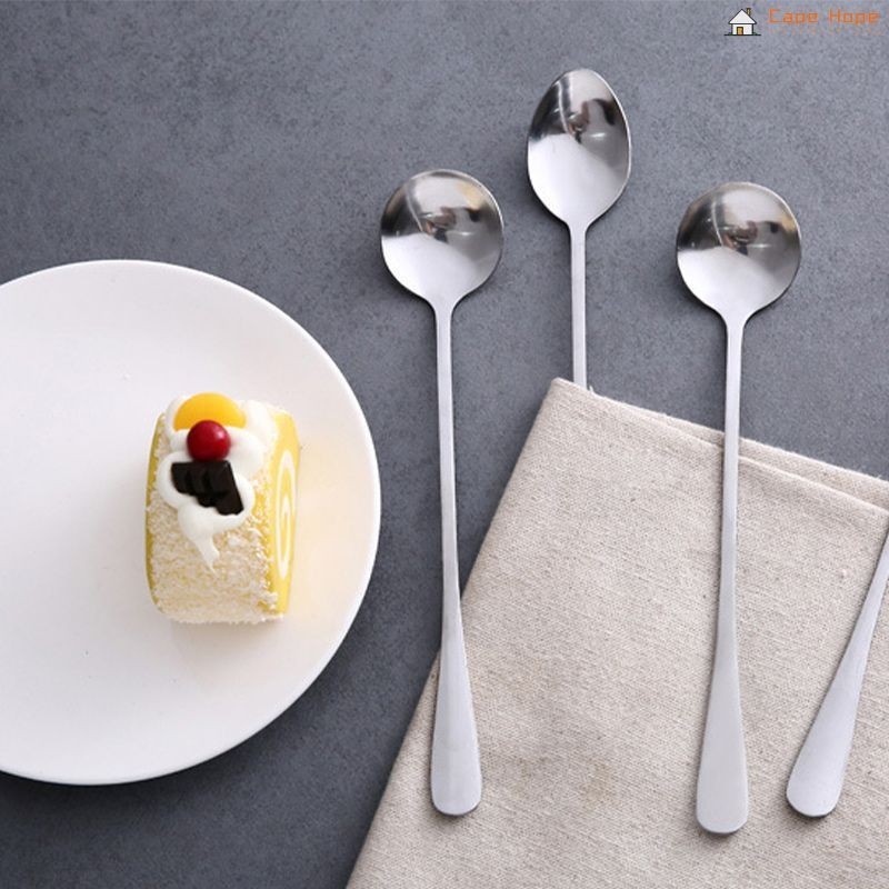CAP☘️Creative Long Handle Spoon Restaurant Mixing Spoon Korean Dessert ...