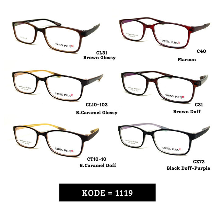Original Swiss Plus 1119 Glasses Frame Size 48 Frame Width 135mm ...