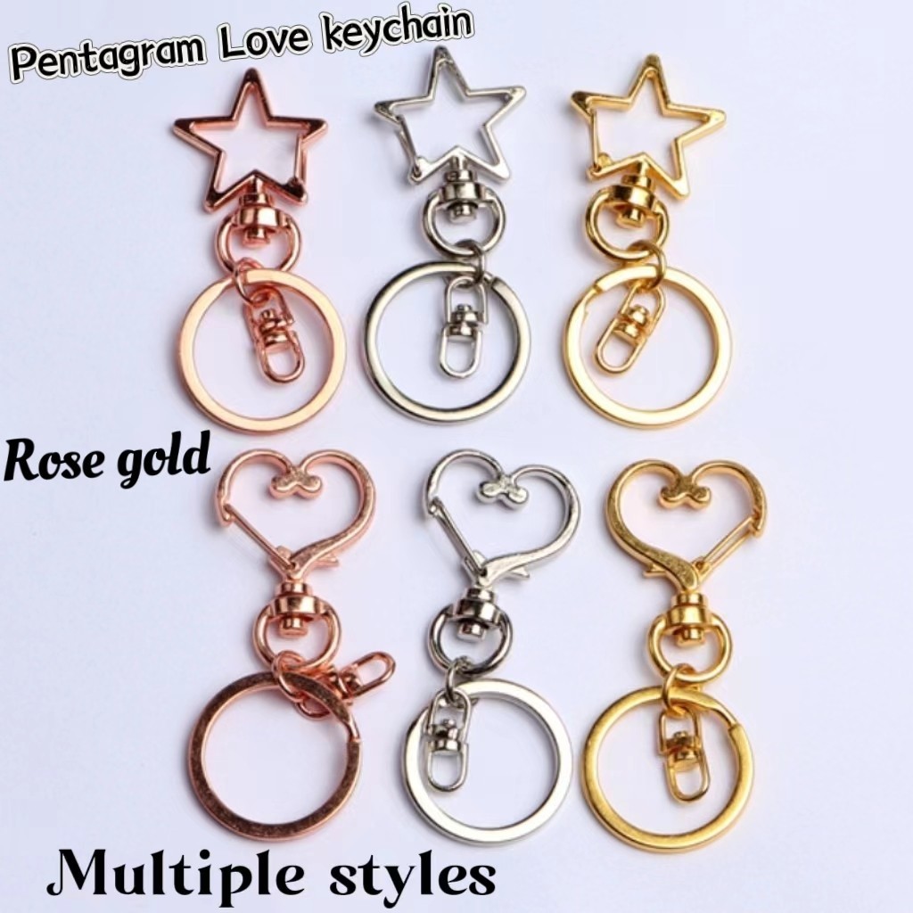 Creative Love Five Pointed Star Keychain Alien Key Hanger Octagonal ...